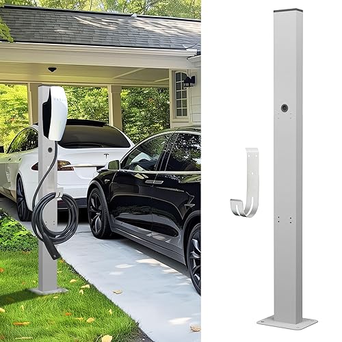 Tesla Charger Pedestal Outdoor, EV Charger Stand with Holder for for EV ...