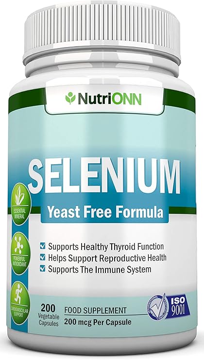 Selenium - 200mcg - 200 Vegetarian Capsules - Yeast Free Formula ...