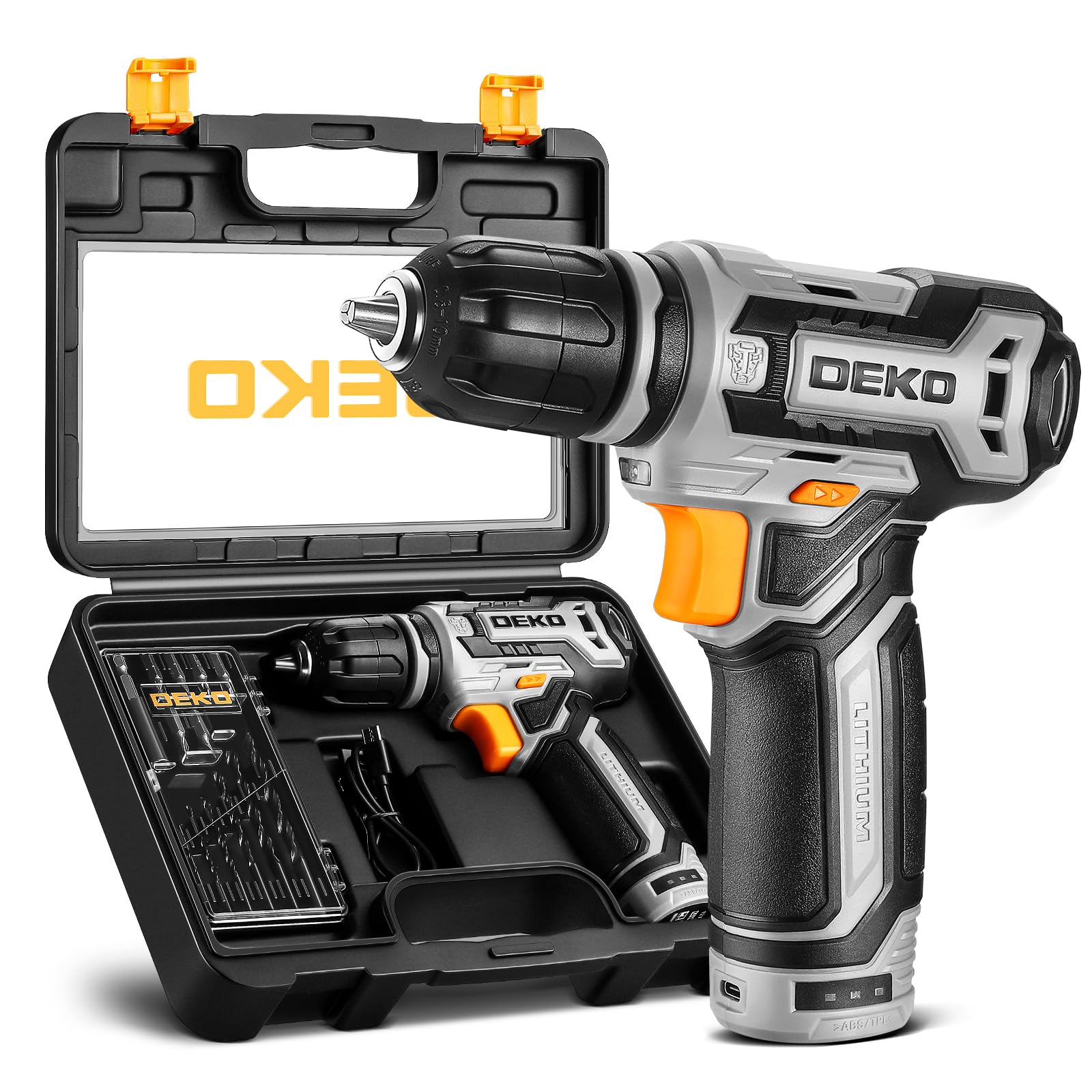 Cordless Drill: DEKO PRO 12V Power Battery Drill Set with Small ...