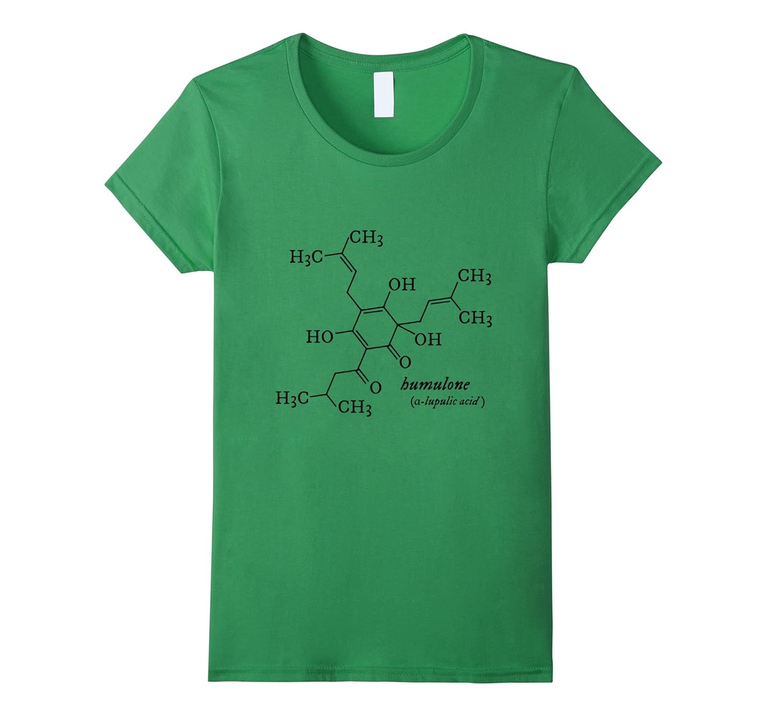 Humulone Molecule Geeky Beer Brewing Science T-shirt