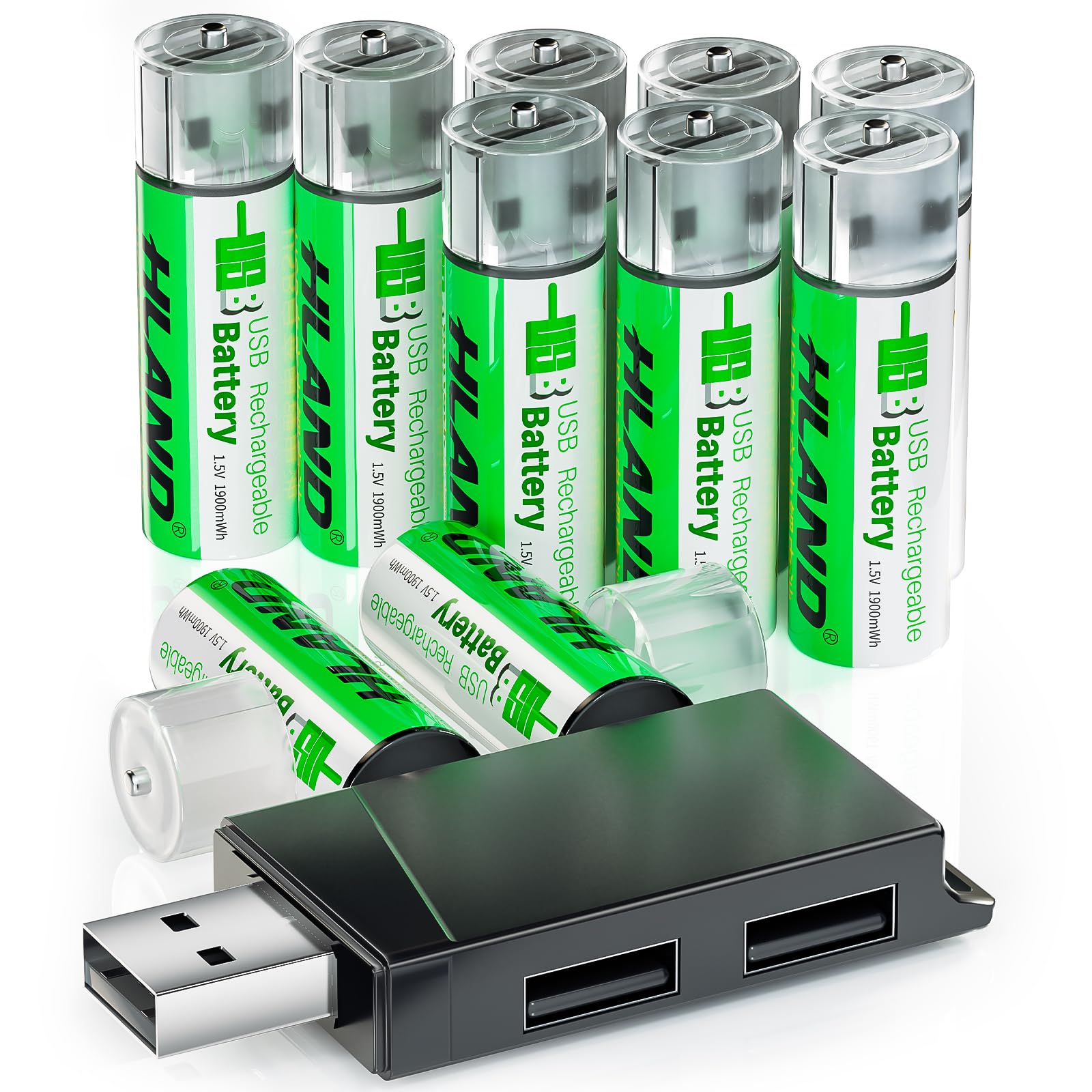 SPYONG Rechargeable aa Batteries Lithium 10 Pack with USB Charging Port ...