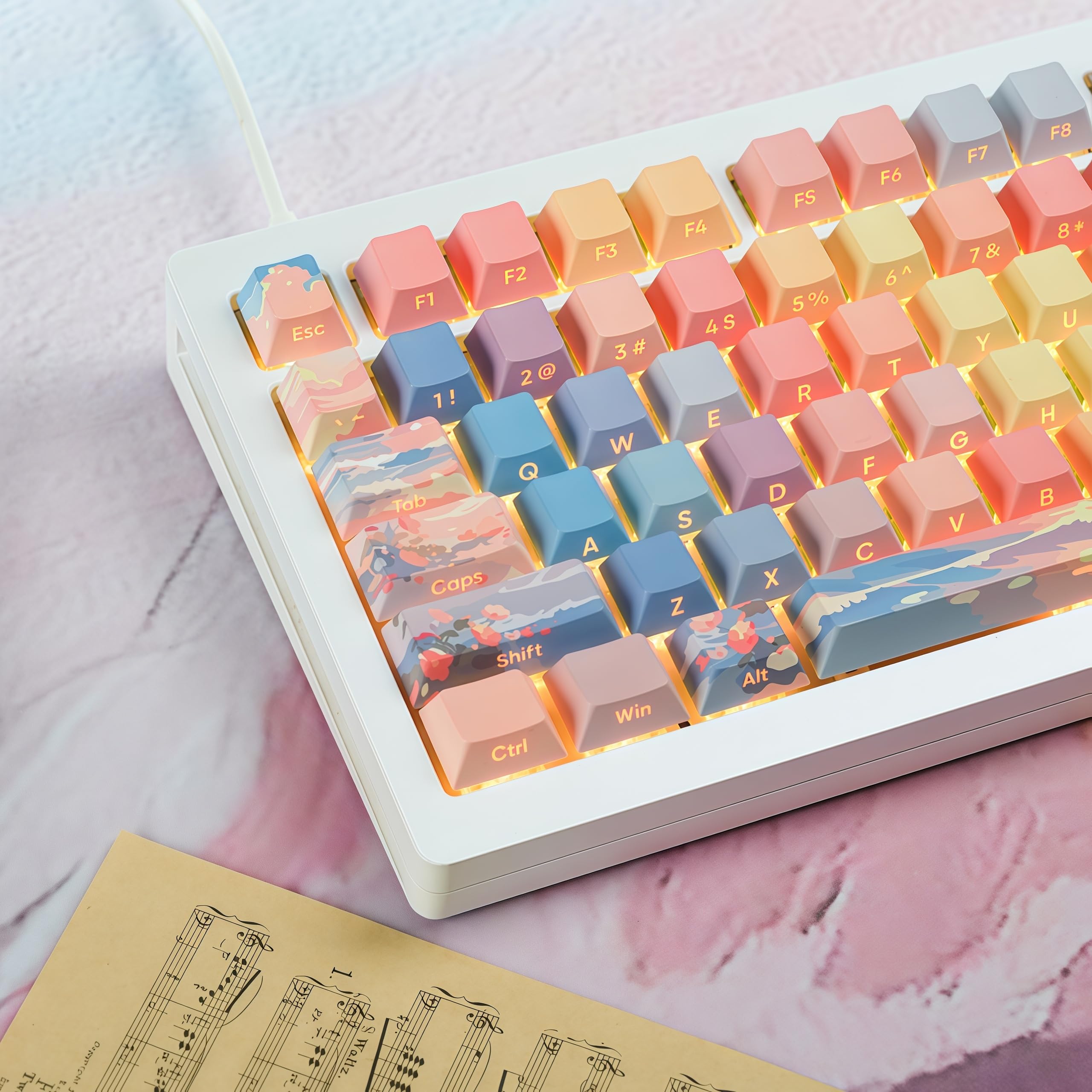 Mua dagaladoo Shine Through keycap Set,Double Shot PBT keycaps 60 75 ...