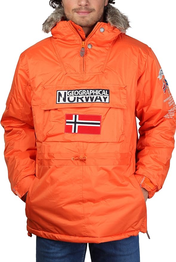 Geographical Norway - Jacket - Man Jacket Man Building Orange - L ...