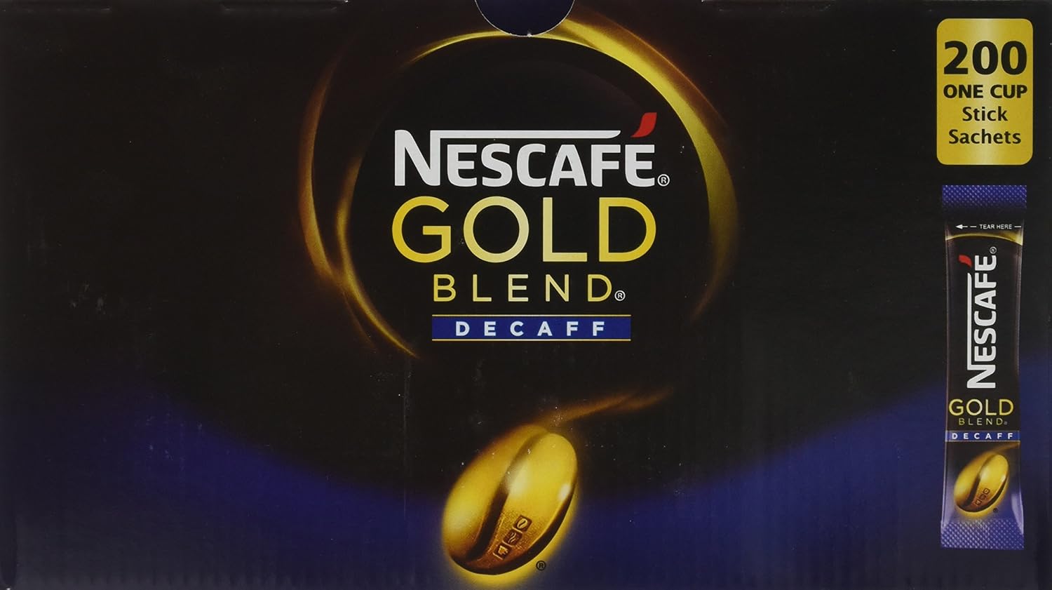 NESCAFÉ GOLD Blend Instant Decaffeinated Coffee Stick Packs, Box of 200 ...