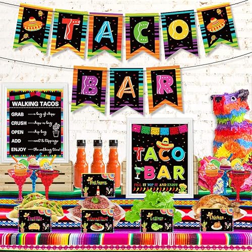 Taco Bar Decoration Kit, Mexican Fiesta Party Decorations Taco Bar ...