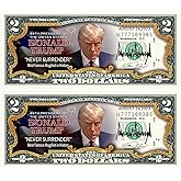 Amazon.com: 5pcs Donald Trump Gold 2 Dollar Bill,Never Surrender ...