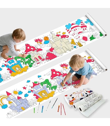 Art 11.8ft Animal Coloring Paper Roll - Giant DIY Drawing Poster For ...