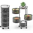 Amazon.com: Rotating Kitchen Storage Rack No Assembly, 4-Tier Metal ...