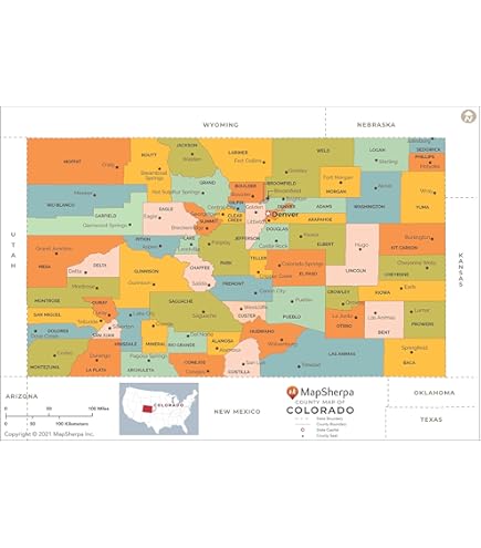 County Map Of Colorado With Zip Codes Colorado County Highpoints