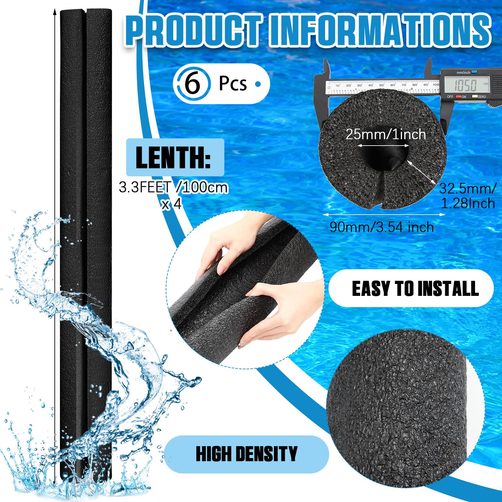 Mua Hanaive 6 Pcs Jumbo Pool Noodles Bulk Pool Noodles Foam Large Pre ...