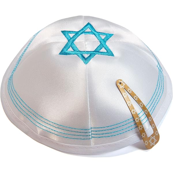 Tilt Steering Wheel Horn Contact HQ 19cm Cotton Kippah With Silver Star ...