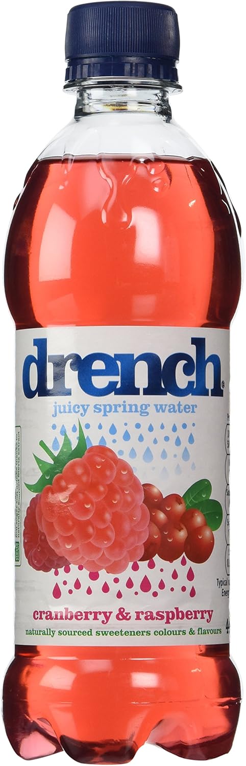 Drench Juicy Spring Water Cranberry and Raspberry 440 Ml (pack Of 12 ...