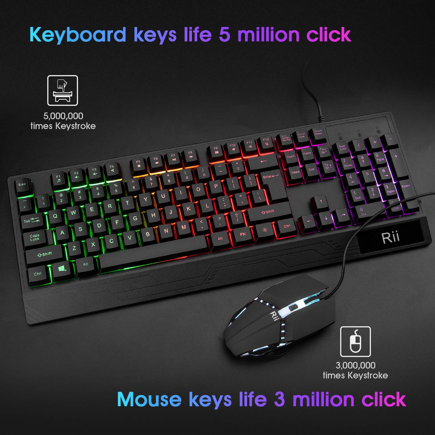 Mua Rii RK400 RGB Gaming Keyboard and Mouse Combo ,Wired Mechanical ...