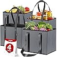 Amazon.com: XPCARE 4 Pack Reusable Grocery Bags - Heavy Duty Reusable Shopping Bags with Box ...
