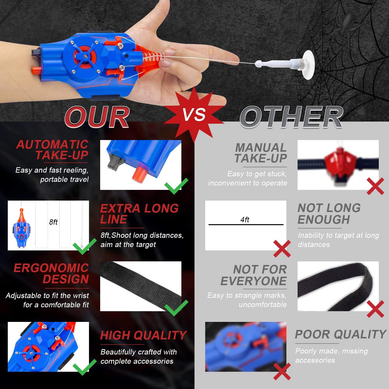 Mua Cobweb Launcher for Cosplay Shoots Real Cobwebs, Real Rope Launcher ...