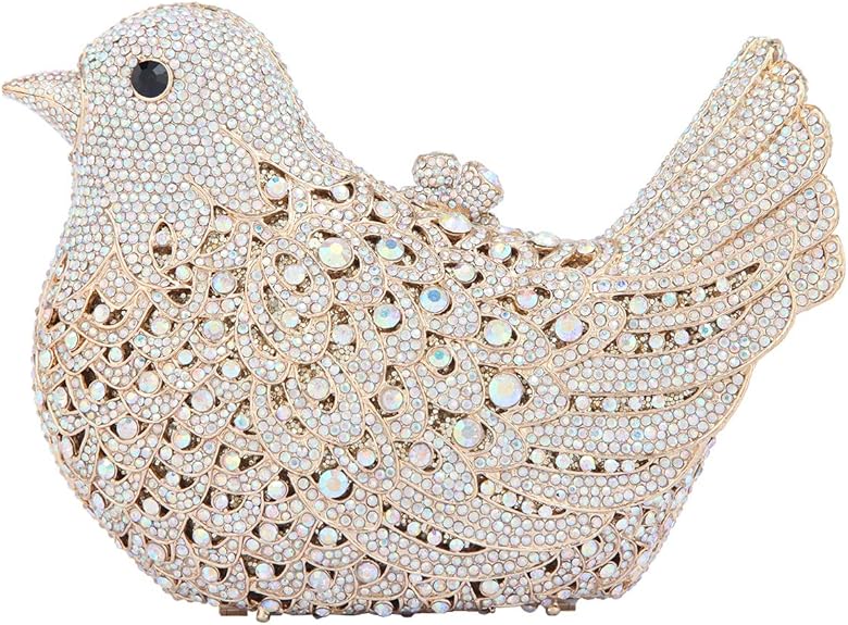 Fawziya Pigeon Shaped Clutch Bag Bridal Handbag-AB Gold: Amazon.ca ...