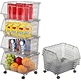 Amazon.com: TidyFriend Plastic Stackable Bins - 4 Pack Large Stacking ...