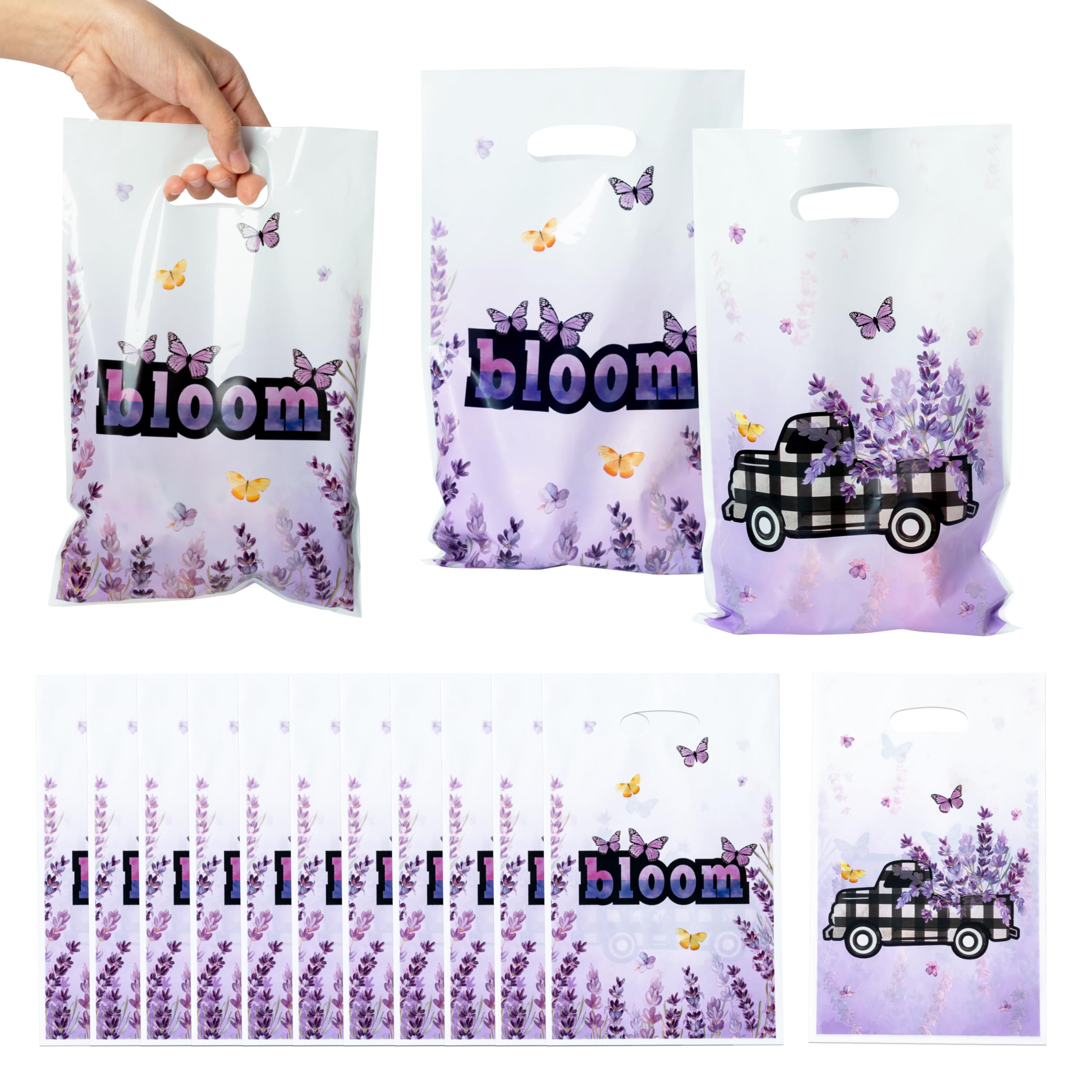 3sscha 50Pcs Lavender Party Favor Bags Blooming Lavender Waterproof ...