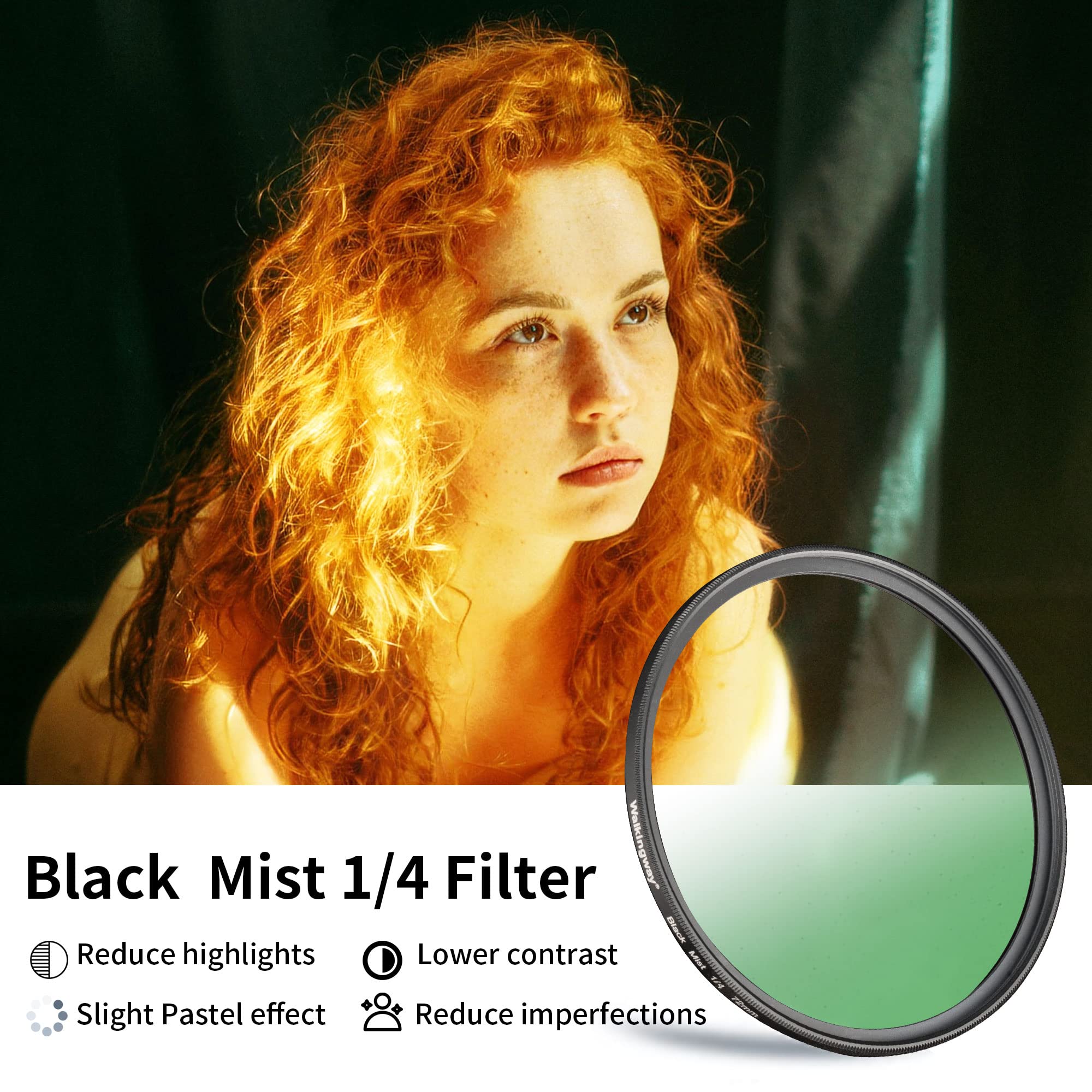 Mua Walking Way 1/4 Black Pro Mist Diffusion Filter 43mm Soft Focus ...