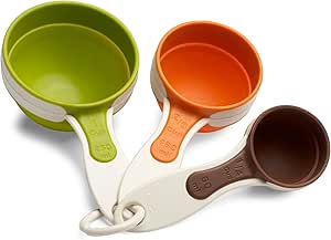 Amazon.com: Trudeau 3 Piece"Flipper" Reversible Measuring Cups Set ...