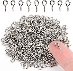 Amazon.com: 500PCS Small Screw Eye Pins, 4 x 8mm Eye Pin Hooks, Eyelets ...