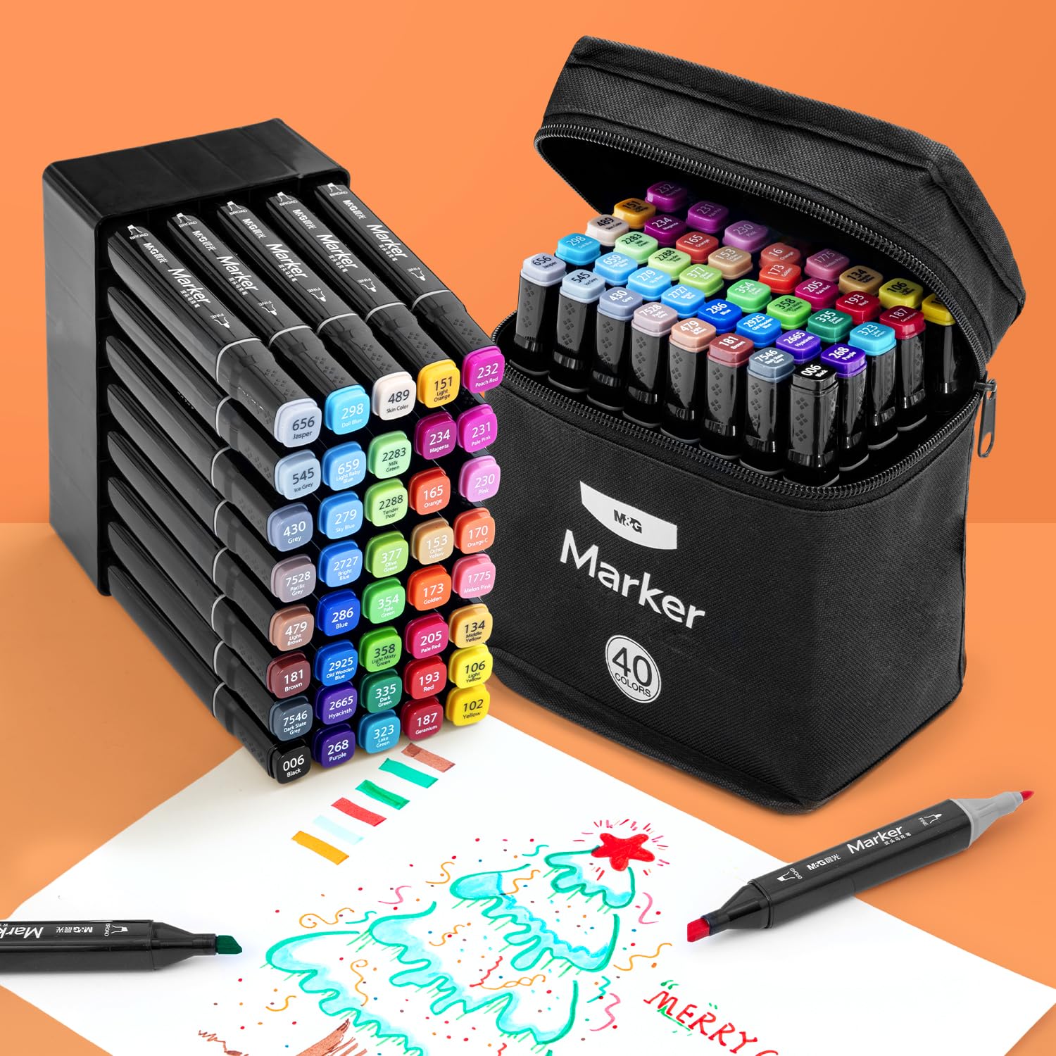 Mua M&G 40 Colors Dual Tip Alcohol Markers, Dual Tip Art Sketch Marker ...
