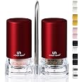 Amazon.com: Signature Red Burgundy Salt and Pepper Shakers with Holder ...
