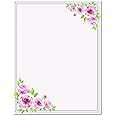 Amazon.com : 100 Stationery Writing Paper, with Cute Floral Designs ...