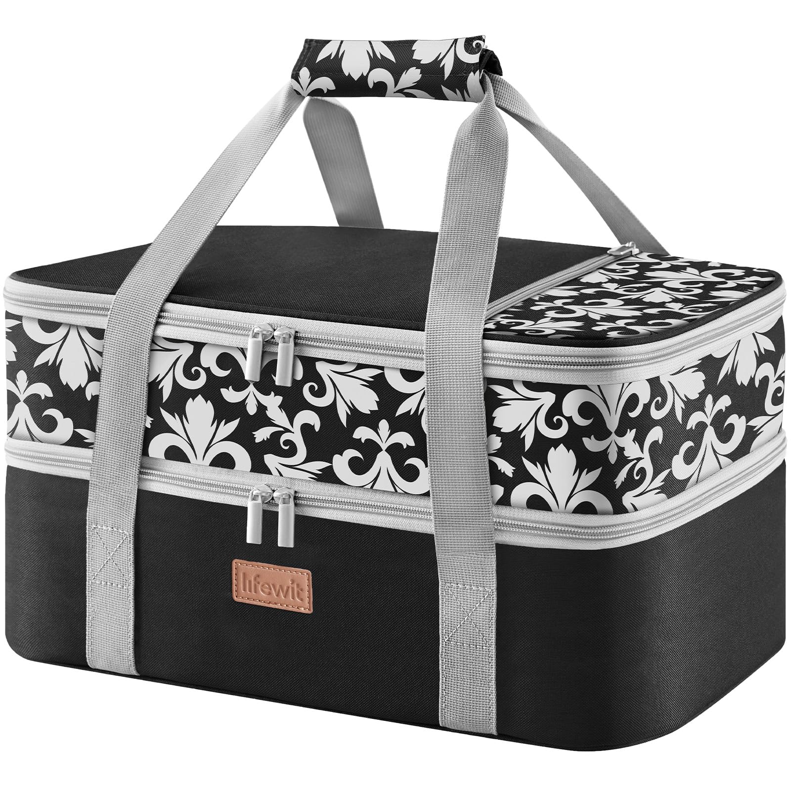 Lifewit Double Decker Casserole Carrier for Hot or Cold Food, Insulated ...