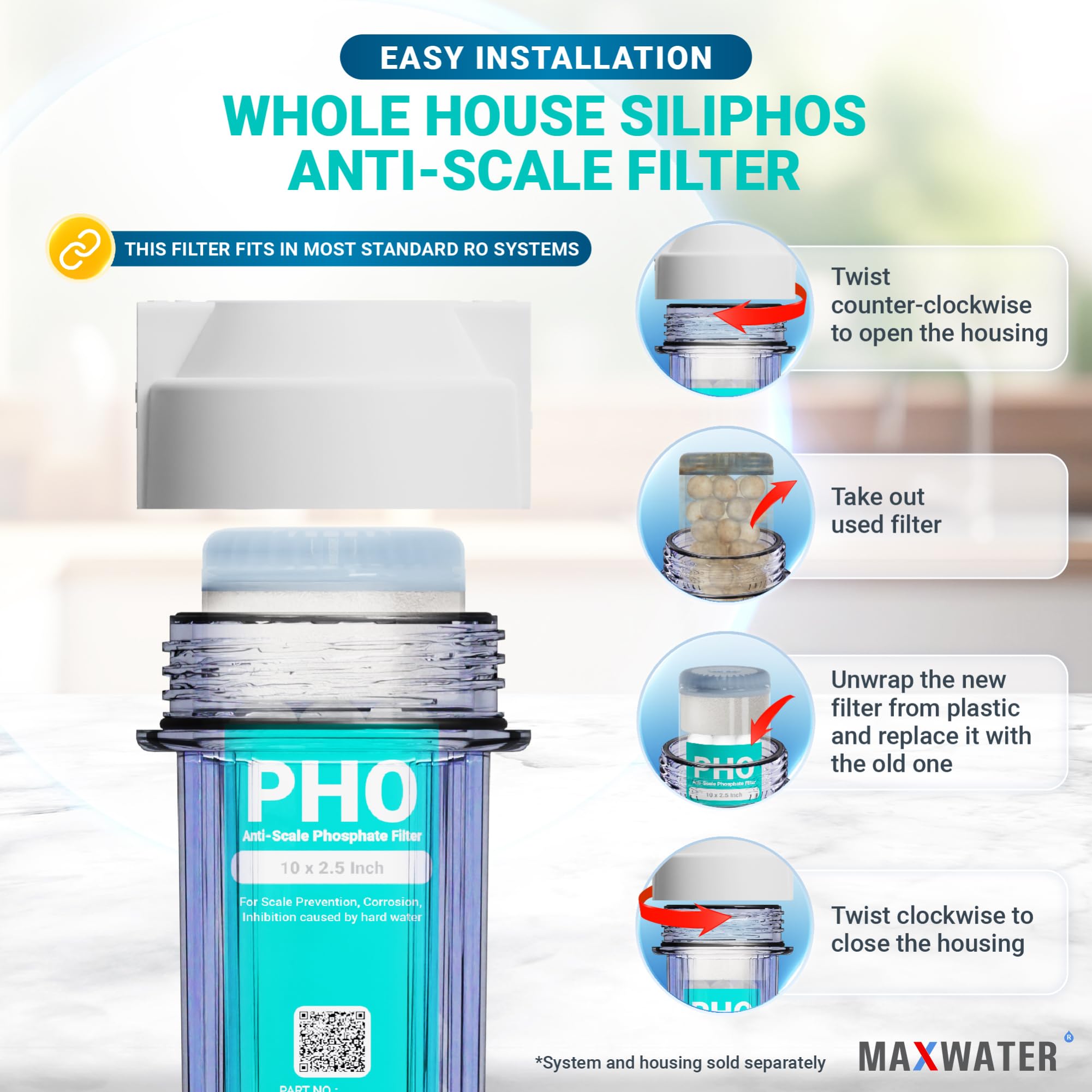 Mua 10" Standard Whole House Siliphos Anti-Scale Water Filter trên ...