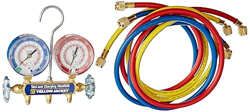 Yellow Jacket 42004 Series 41 Manifold with 3-1/8" Gauge, psi, R-22 ...