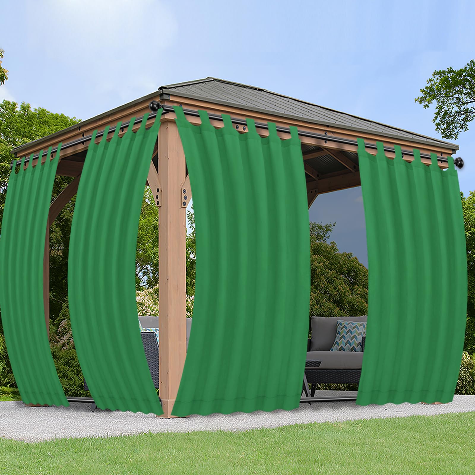 PureFit Outdoor Curtains for Detachable Sticky Tab Top Patio Waterproof ...