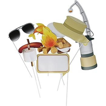 Amazon.com: Camping Photo Stick Props - 12 ct: Toys & Games