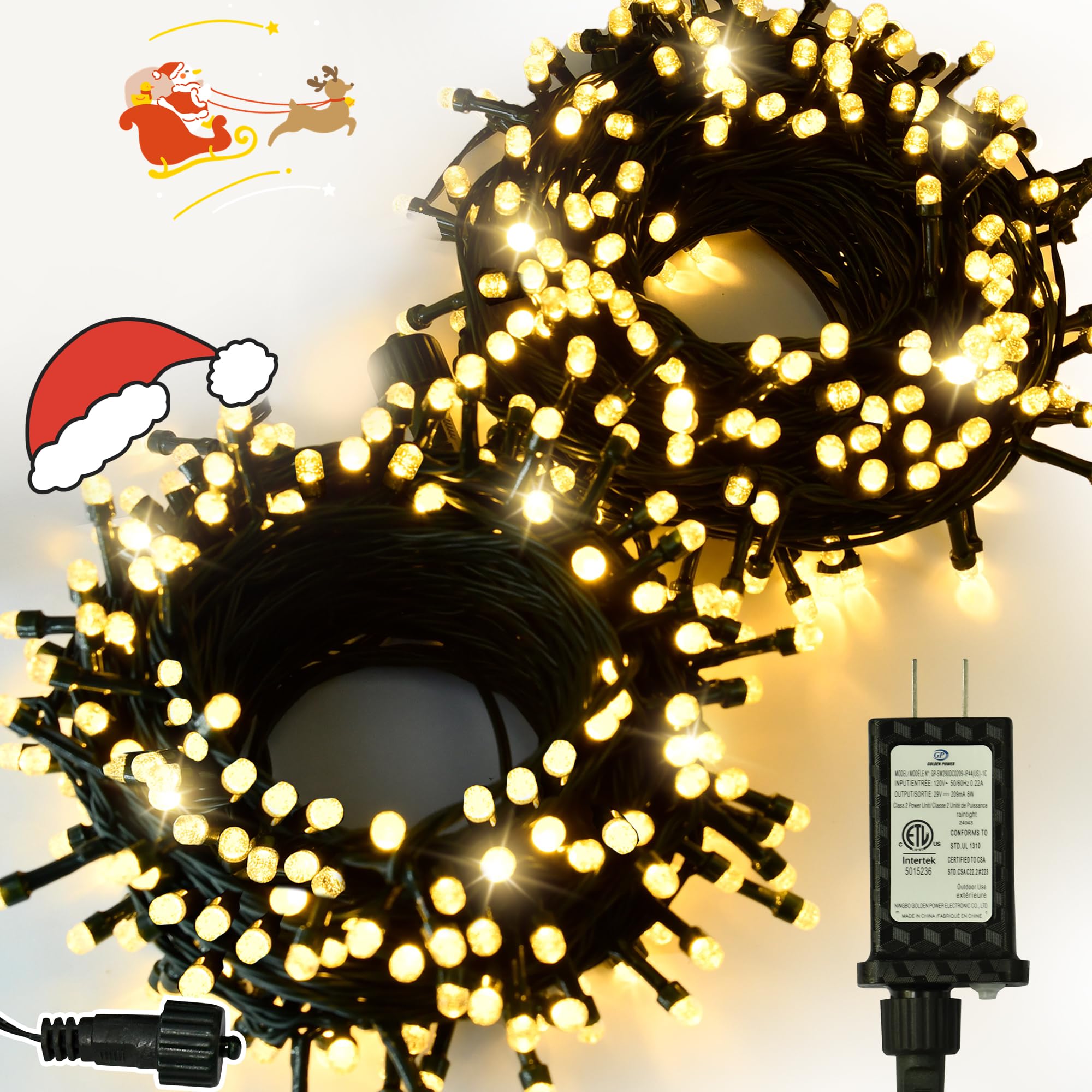 ULG Upgraded 2-Pack 152FT 400 LED Christmas String Lights, Extendable ...