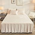 LIFEREVO Luxury Velvet Diamond Quilted Fitted Bed Sheet 3 Side Coverage ...