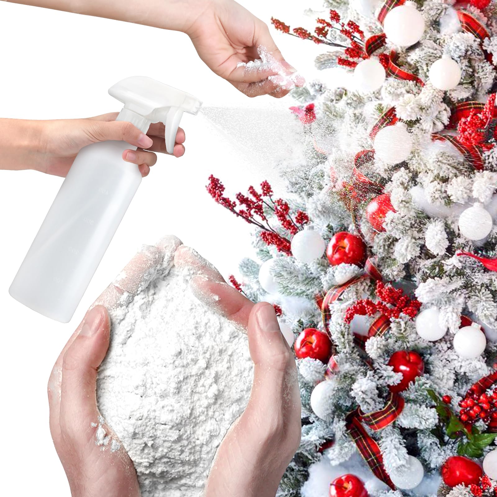 hatisan 5.5 lbs Snow Flocking Powder with A Spray Bottle, Instant Snow ...