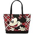 Amazon.com: Loungefly x Mickey Mouse Tartan Plaid Tote Bag Purse (One ...