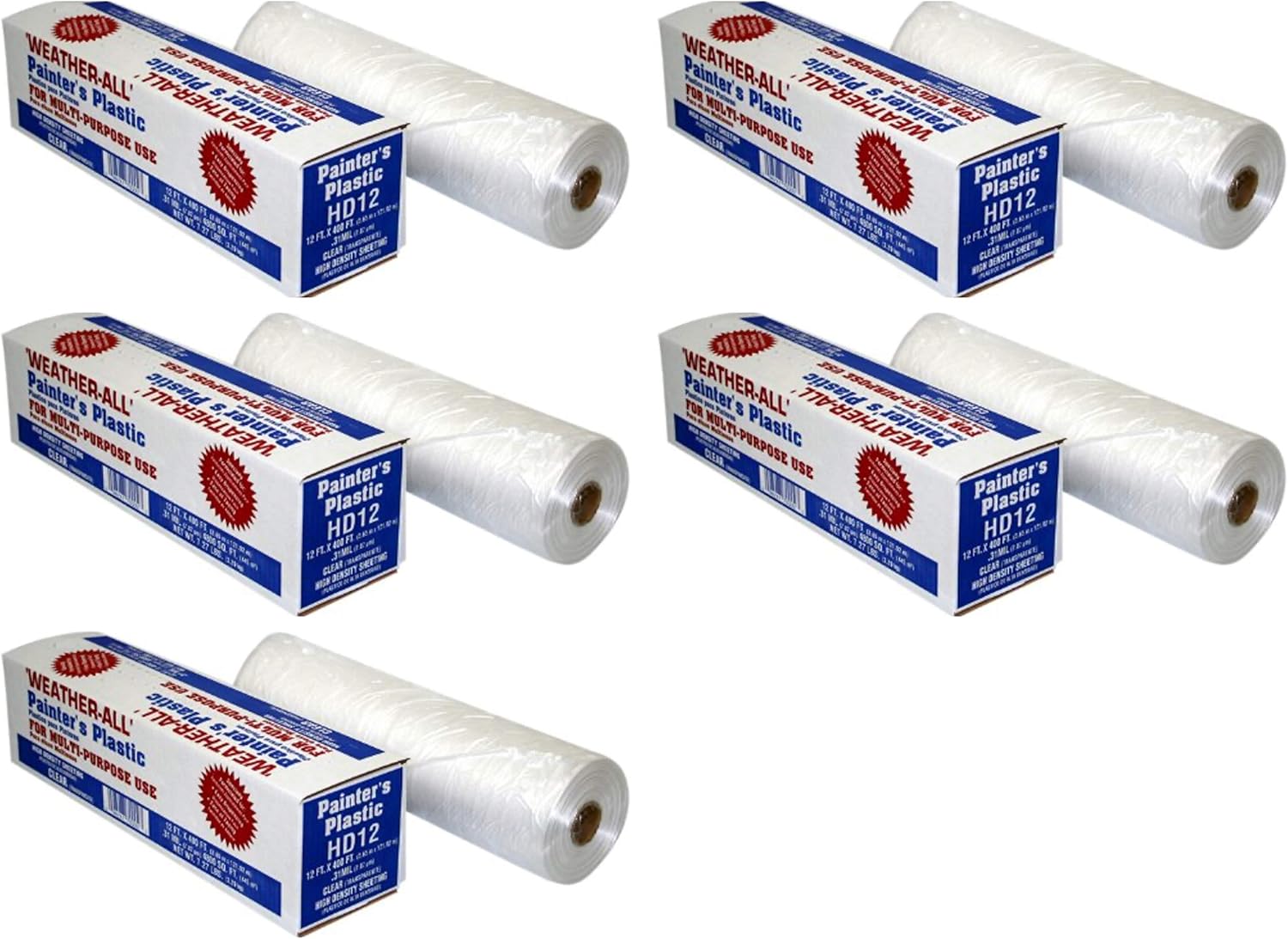 TRM Manufacturing HD12 Weatherall Painters Plastic 0.31 Mil Clear Hi ...