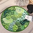 Amazon.com: Lifup Green Moss Area Rug, Soft Botanical Print Shag Round ...