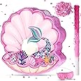 Amazon.com: Faccito Seashell Mermaid Piñatas for Birthday Party Girl ...