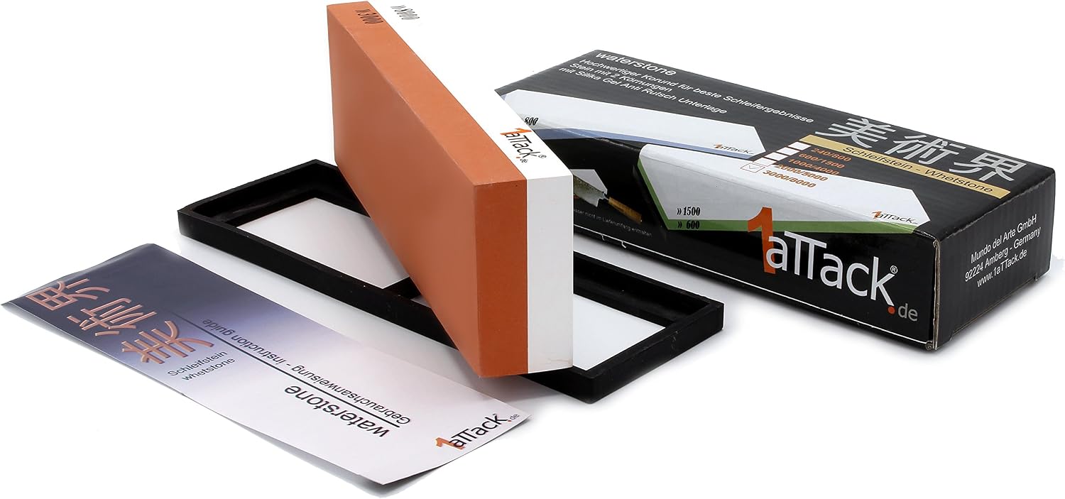 Whetstone Sharpening Stone 3000 + 8000 Grit Combination Knife Sharpener ...
