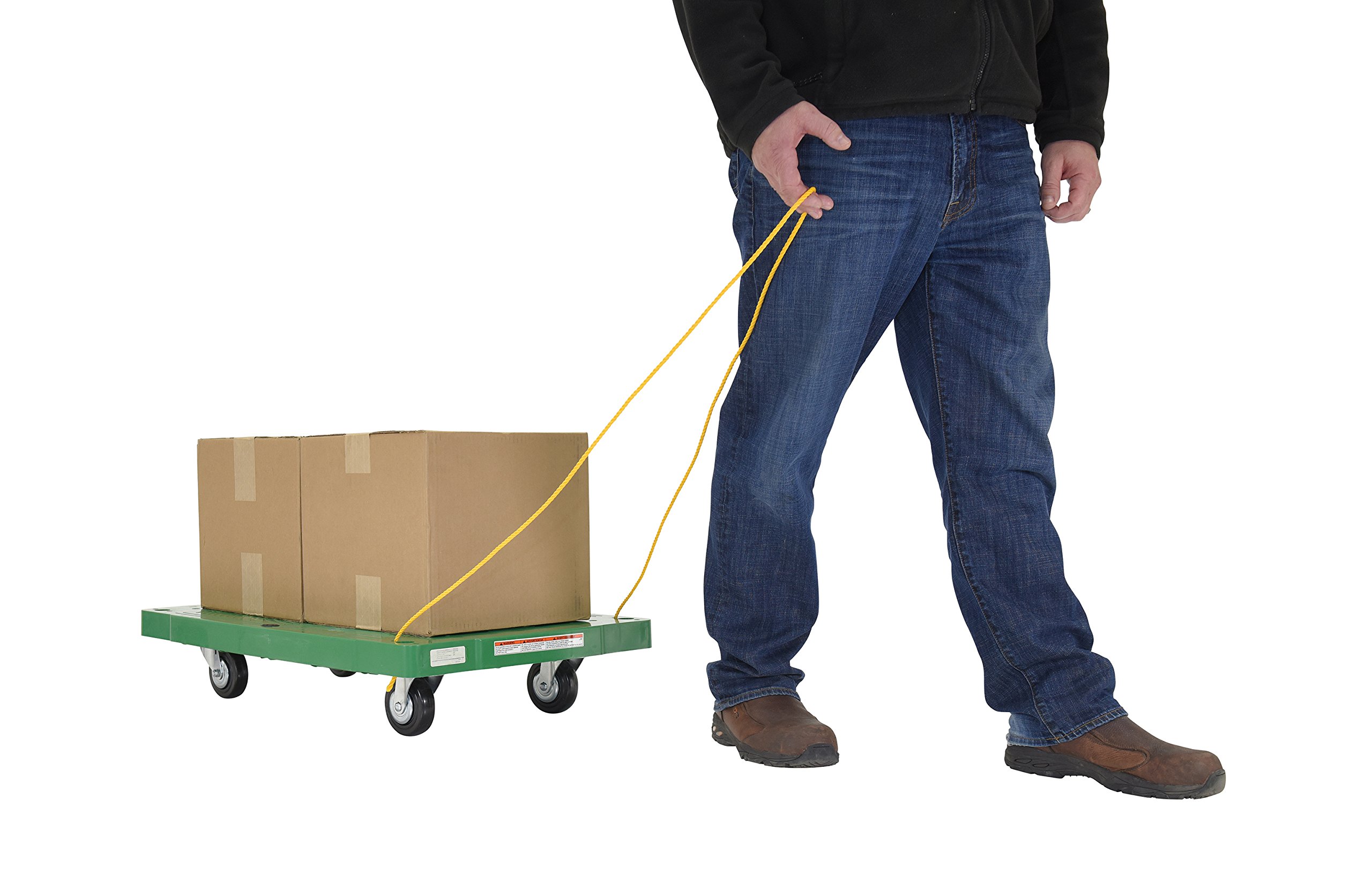 Vestil POS-2133-ROPE Plastic Office Dolly With Pull Rope, 500 Lbs ...