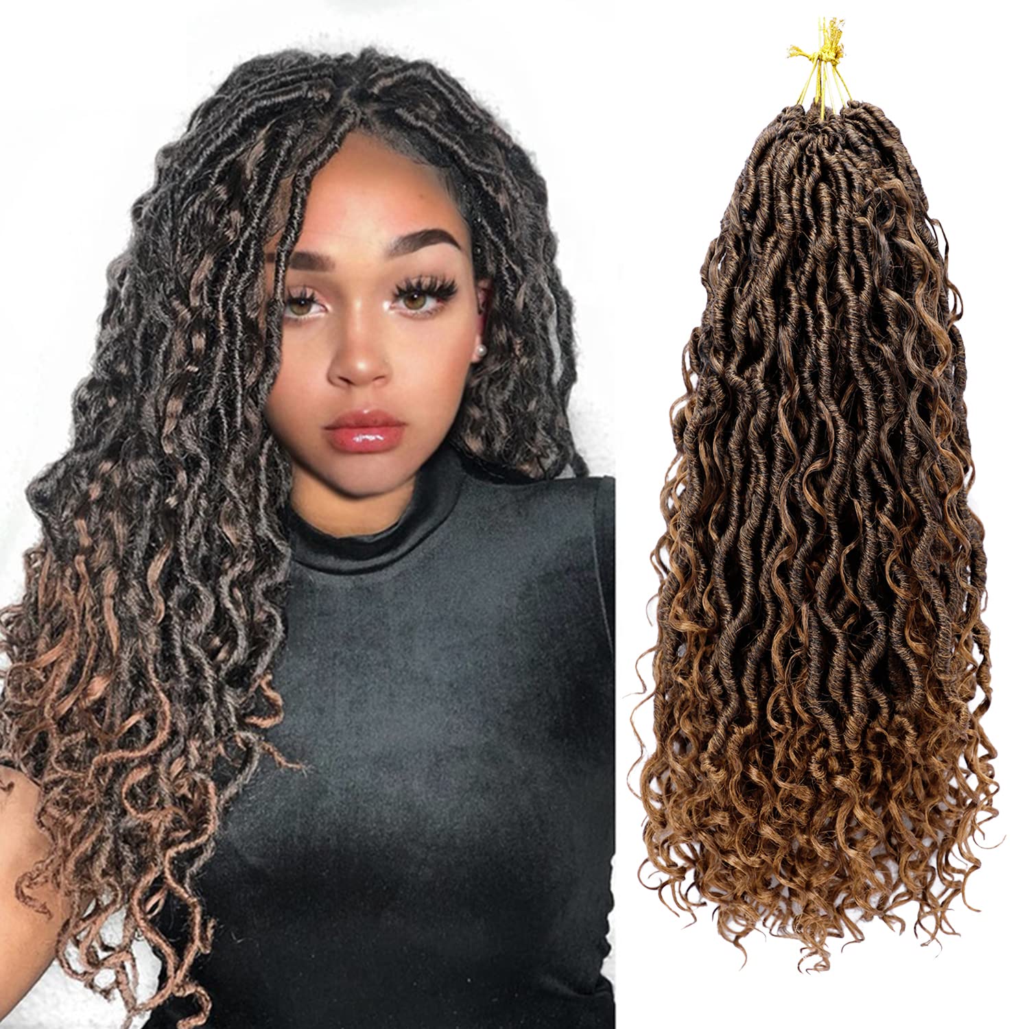Faux Locs Crochet Hair 14 Inch Ombre Goddess Locs Crochet Hair for ...