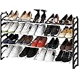 Amazon.com: Seville Classics 4-Tier Expandable 24-Pair Shoe Rack Resin ...