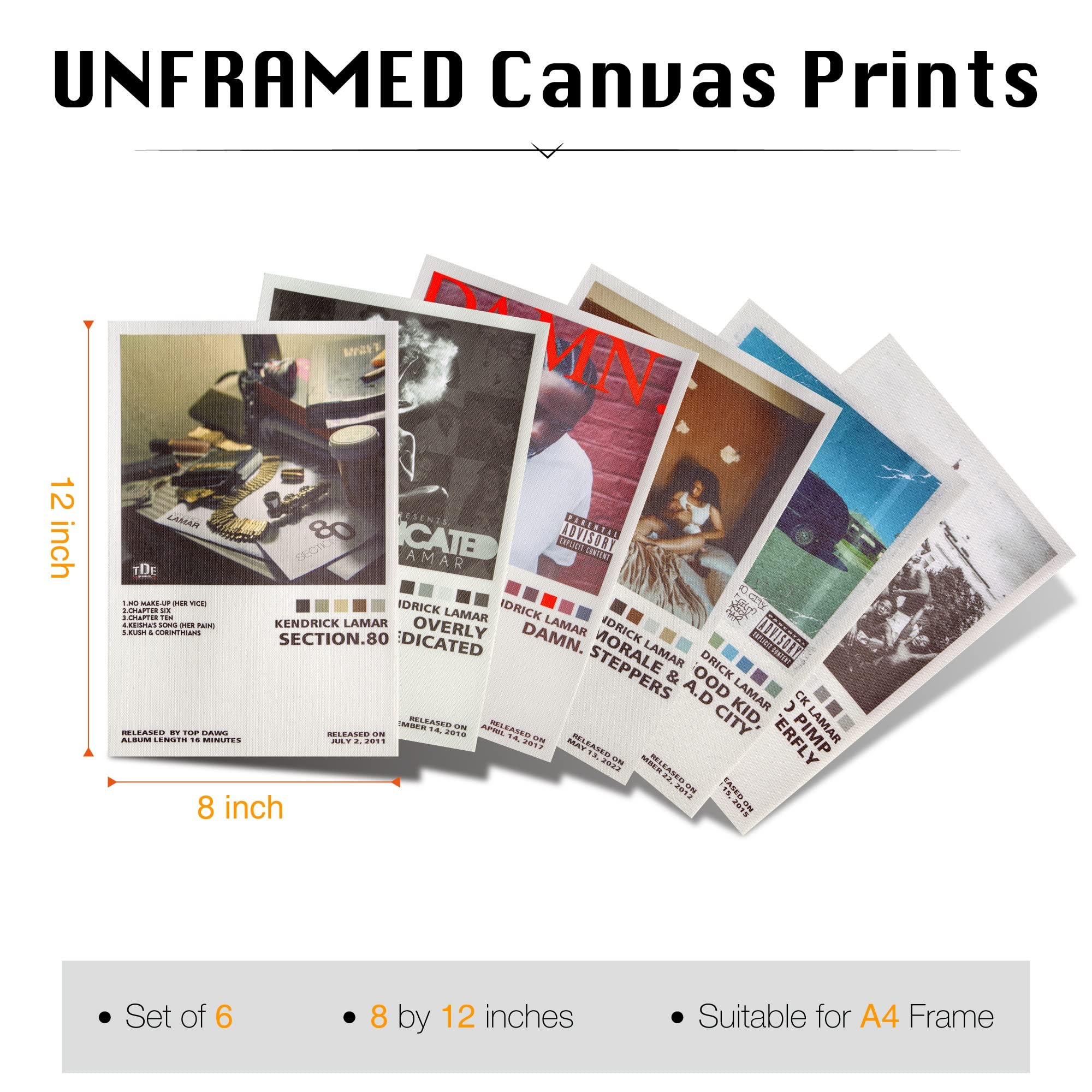 Mua ManRule Kendrick Lamar Poster Set of 6 Album Cover Posters 8 by 12 inch Music Posters for ...
