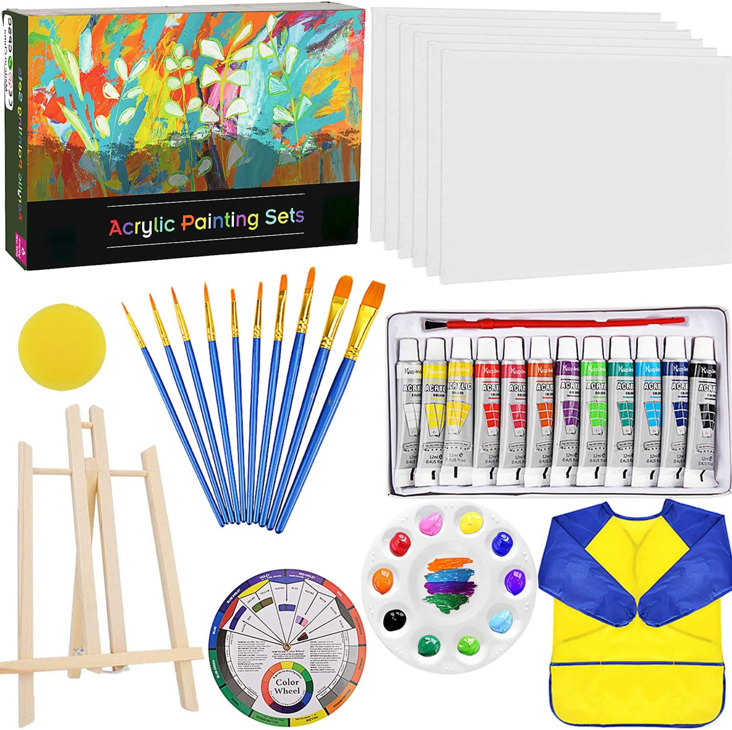 Amazon.com: Amagoing Art Set, 33 Pieces Acrylic Paint Set for Kids with ...