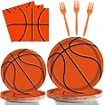 Amazon.com: 96Pieces Basketball Plates and Napkins Party Supplies ...