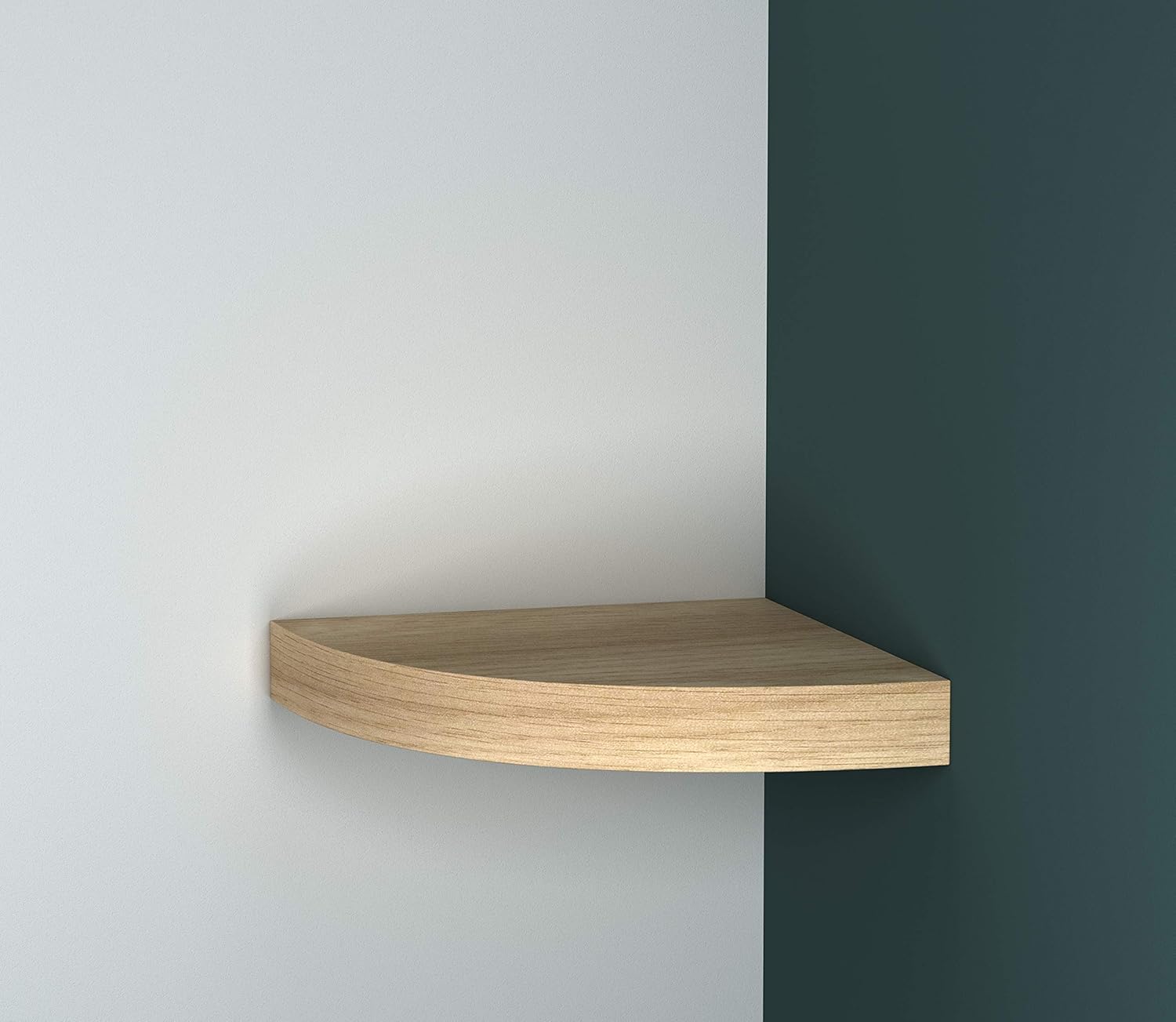 URBNLIVING Floating Wooden Wall Mounting Corner Shelf Display Unit (Oak ...