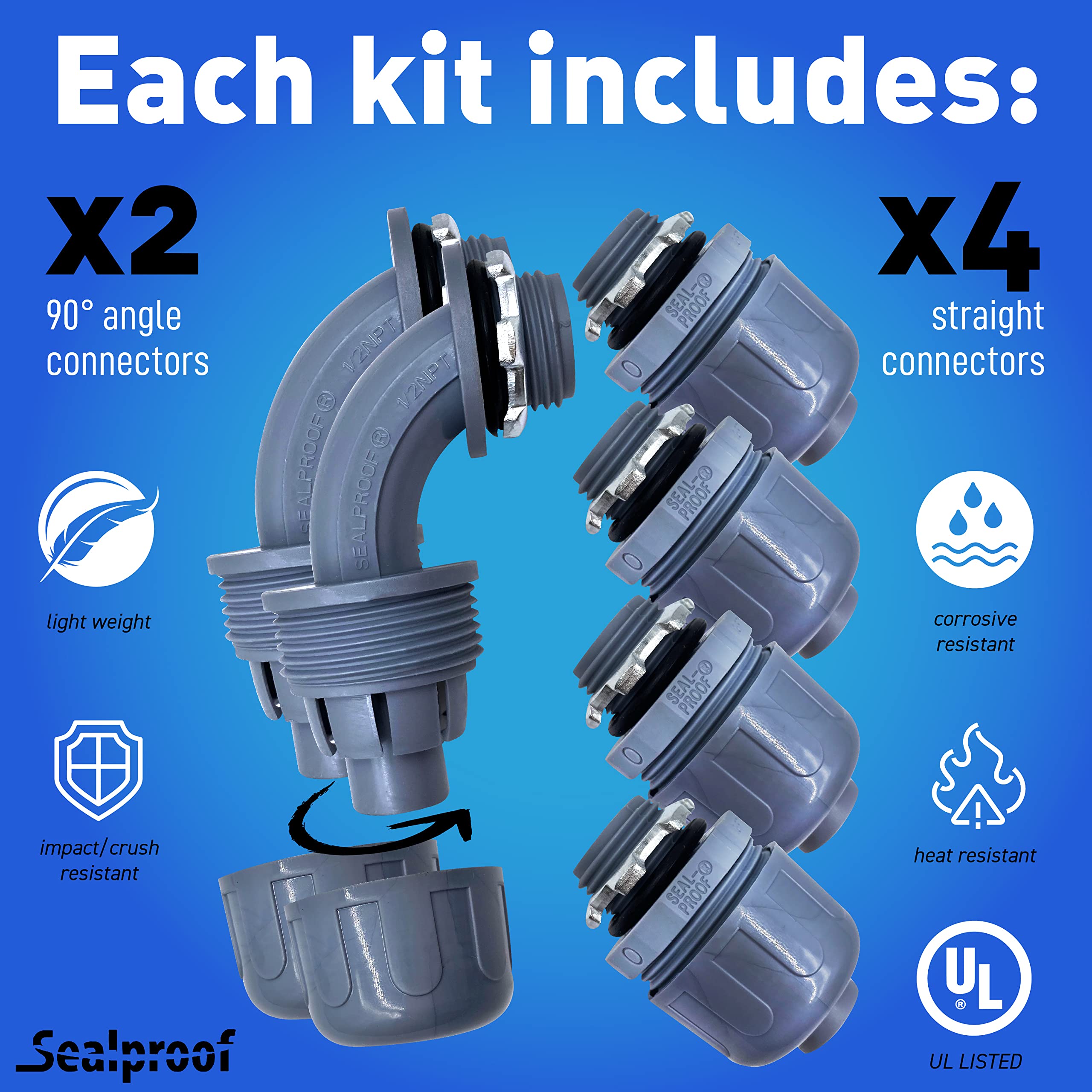 Mua 1/2-Inch Non-Metallic Liquid-Tight Conduit and Connector Kit, 25 ...