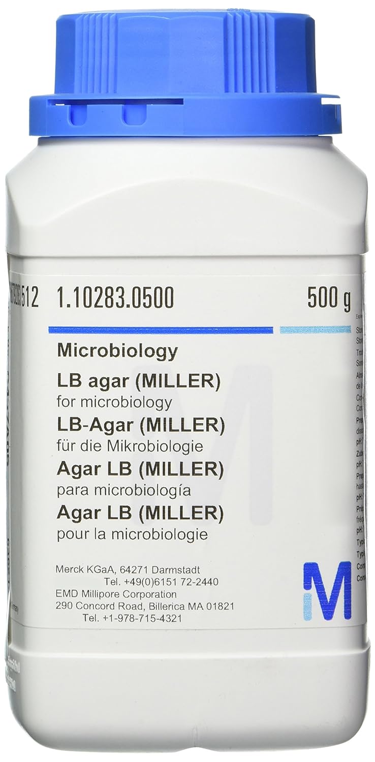 EMD Millipore 1.10283.0500 LB Agar Miller, Granulated, 500g Poly Bottle ...